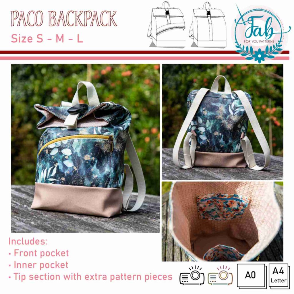 Paco Backpack (S/M/L) – Fab For You Patterns