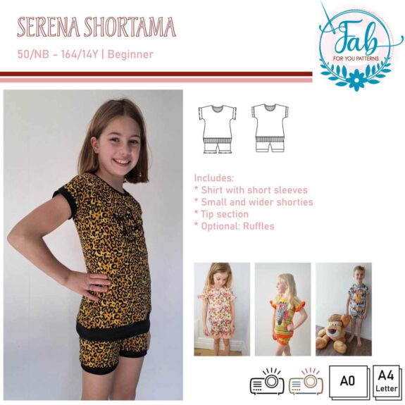 Serena Shortama (NB-14Y) – Fab For You Patterns
