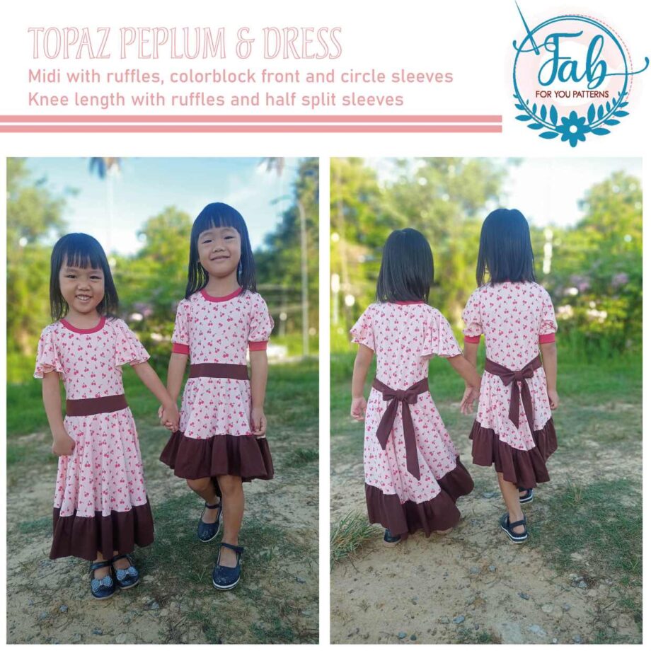 Topaz Peplum & Dress (NB-14Y) – Fab For You Patterns