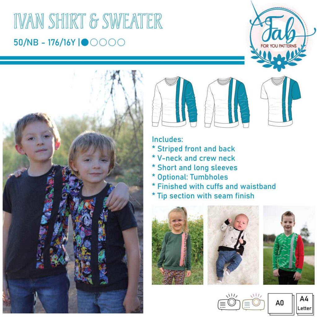 Ivan Shirt & Sweater (NB-16Y) – Fab For You Patterns