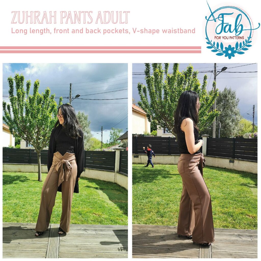 Zuhrah Adult Wide Leg Pants (EU28/US00 – EU60/US30) – Fab For You Patterns